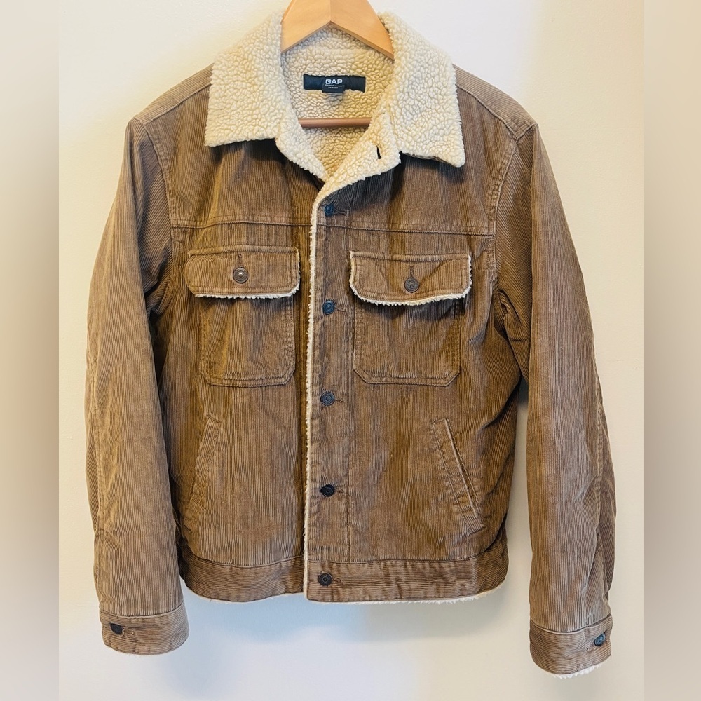 Rare 90s Gap Corduroy Denim Jacket Sherpa Fleece Line… - Gem